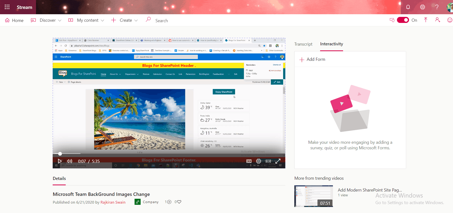 Microsoft Stream Power Apps , Integrate Microsoft Stream Videos to ...