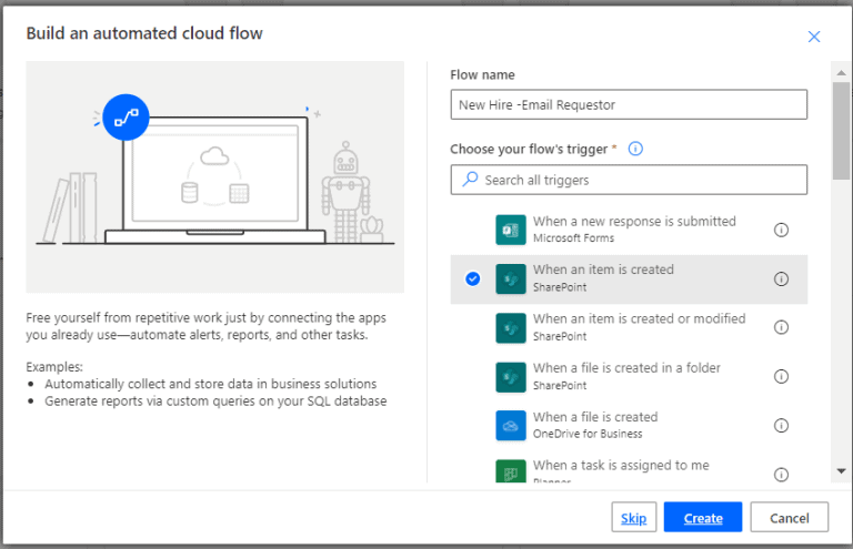 Microsoft Flow or Power Automate employee onboarding - Enjoy SharePoint