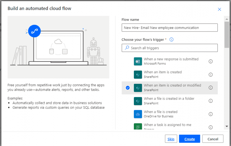 Microsoft Flow or Power Automate employee onboarding - Enjoy SharePoint
