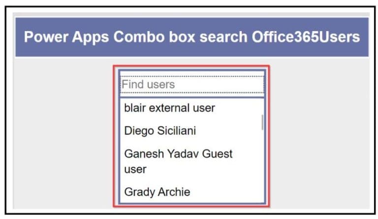 Power Apps Combo Box Search Office365Users