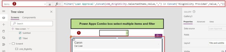 Filter Power Apps Gallery Based On Combo Box Selection