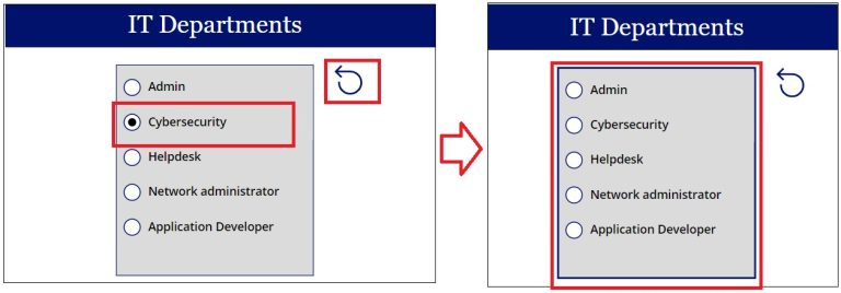 Reset or Deselect Radio Button in Power Apps With Examples