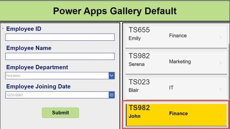 How to Set Default Item in Power Apps Gallery? - Enjoy SharePoint