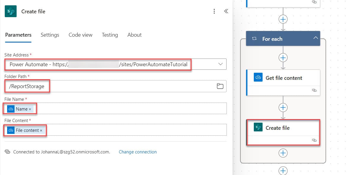 Copy Files from OneDrive to SharePoint using Power Automate