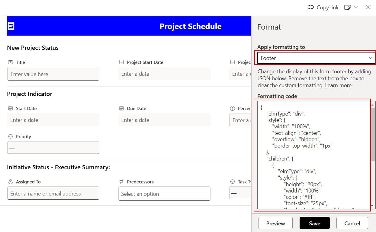 Customize SharePoint List Form Layout using JSON