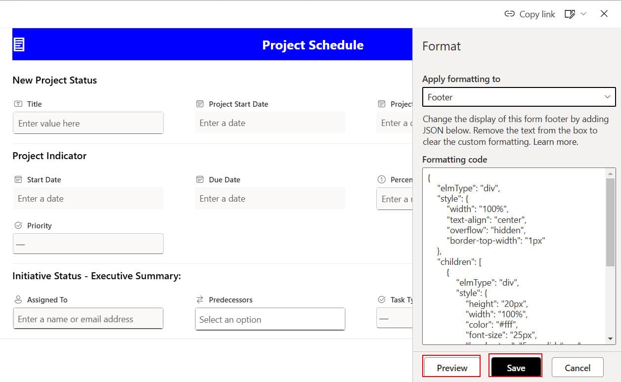Customize SharePoint List Form Layout using JSON