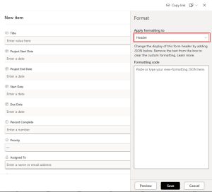 Customize SharePoint List Form Layout using JSON