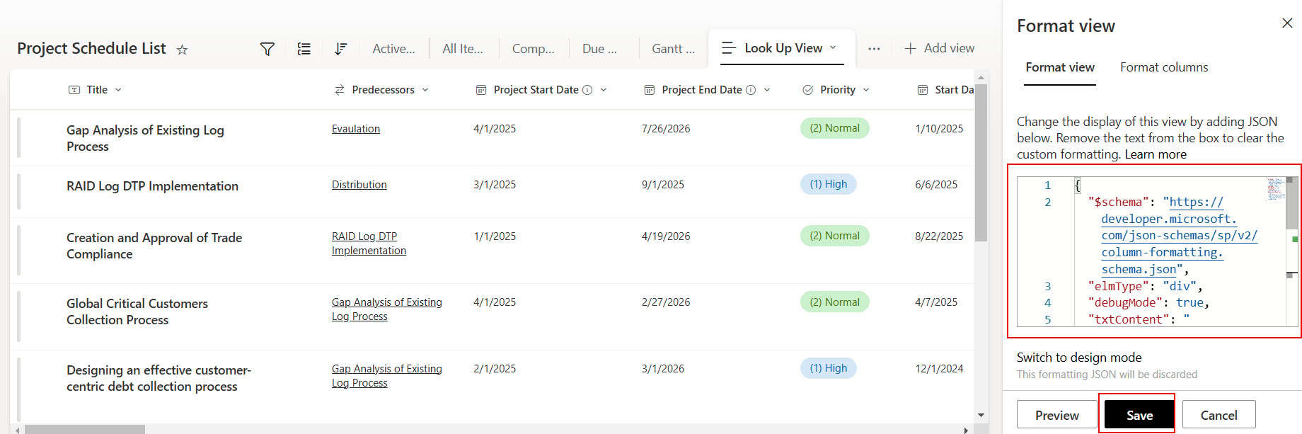 SharePoint List Formatting by JSON Using Lookup Value