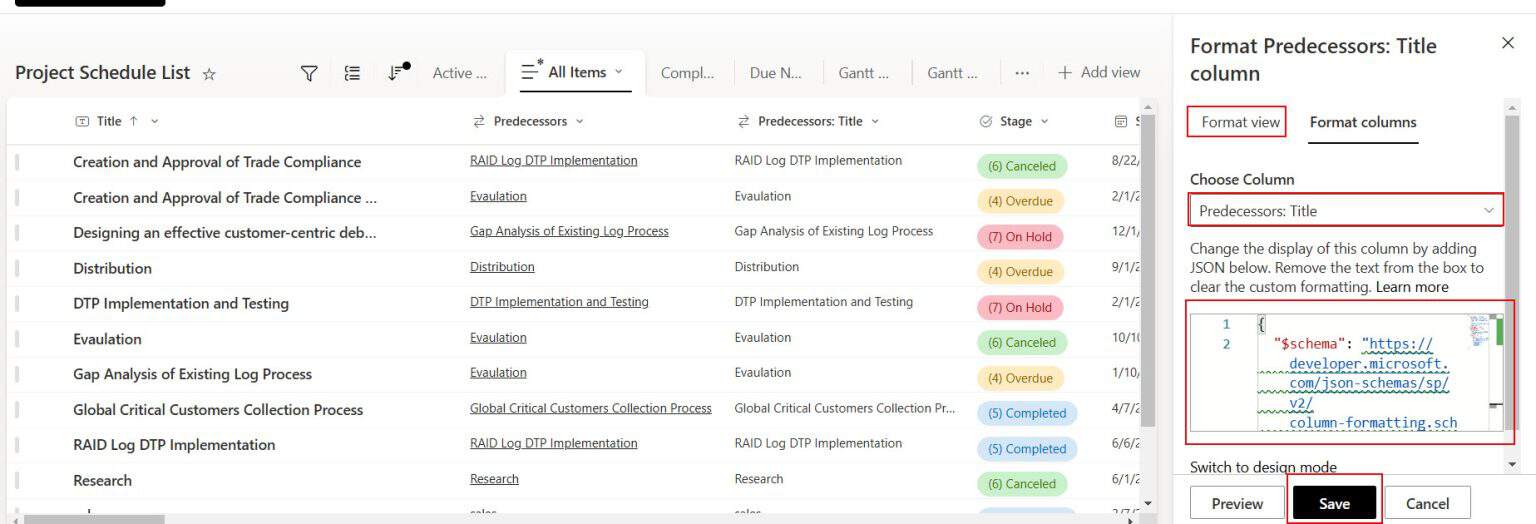 SharePoint List Formatting by JSON Using Lookup Value