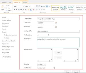 How to Create and Manage Task List in SharePoint