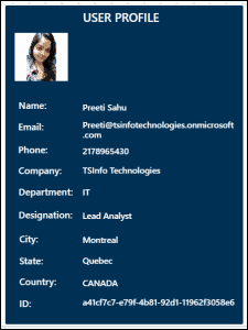 Display Office 365 User Profile Details in Power Apps