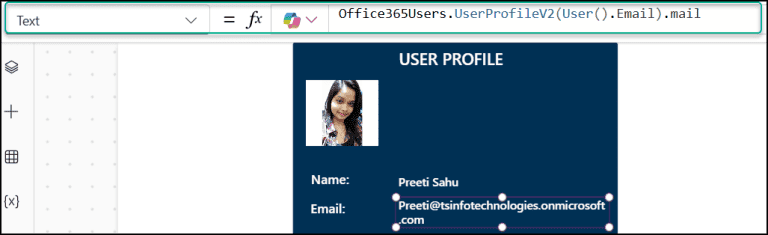 Display Office 365 User Profile Details in Power Apps