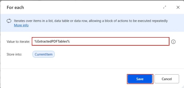Extract Tables from a PDF using Power Automate Desktop