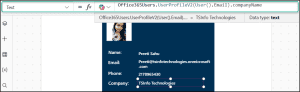 Display Office 365 User Profile Details in Power Apps