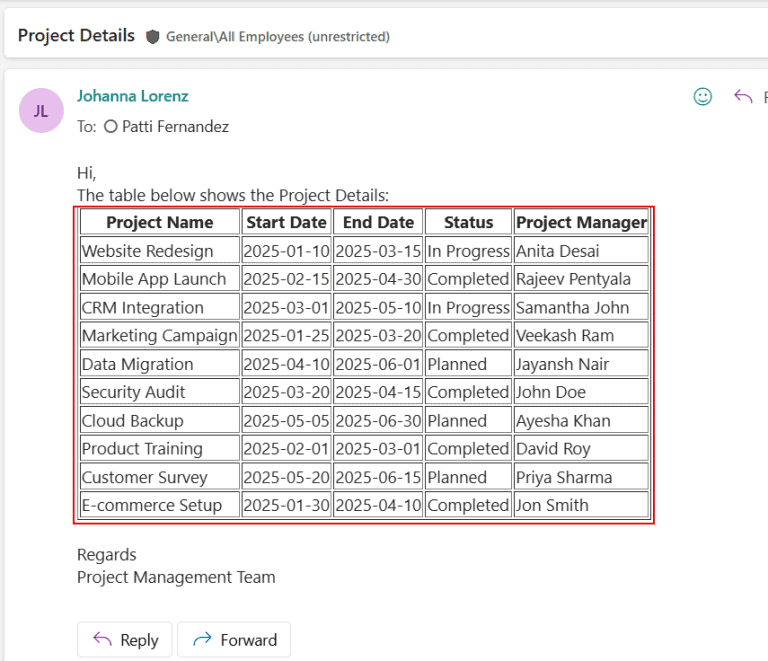 Add Excel Table into HTML Email Body using Power Automate Desktop