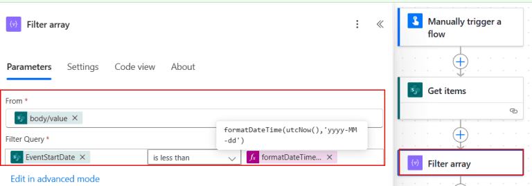 How to Filter an Array by Date in Power Automate?