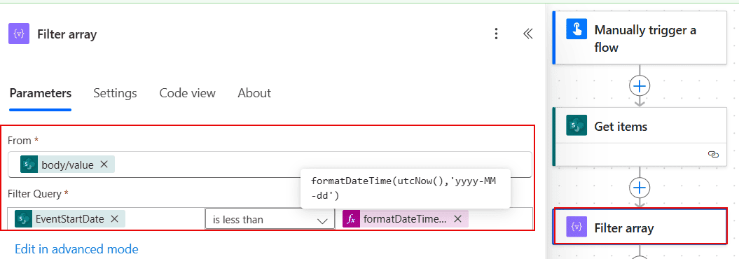 How to Filter an Array by Date in Power Automate?