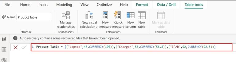 Power BI Table Visual | Create a Table in Power BI
