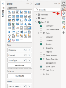 Display Power BI Matrix Visual in Tabular Format