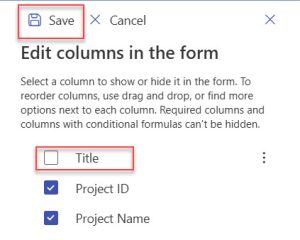 SharePoint List Title Column [Remove or Hide Title Column]