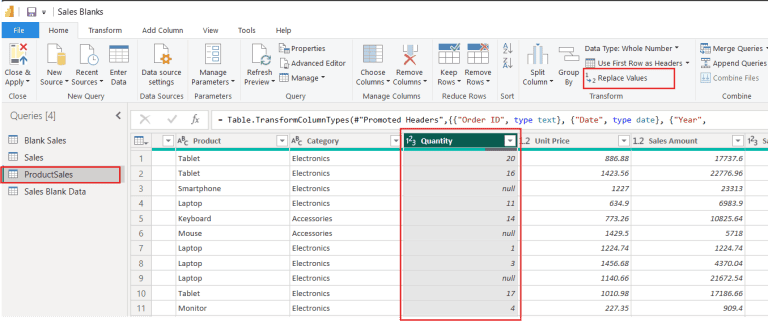 Replace Blank with Zero in Power BI Matrix Visual