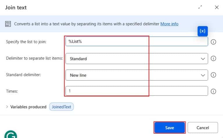 Power Automate Desktop Concatenate Strings