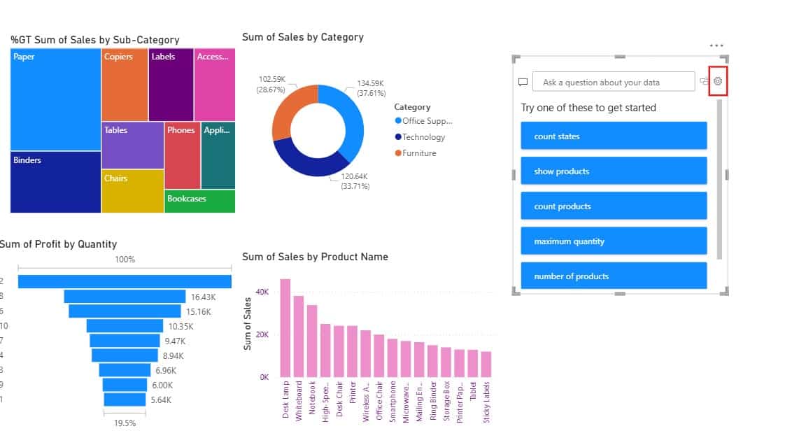 Power BI Q&A Visualization