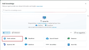 Configure Public Website As a Knowledge Source For Microsoft Copilot Agent