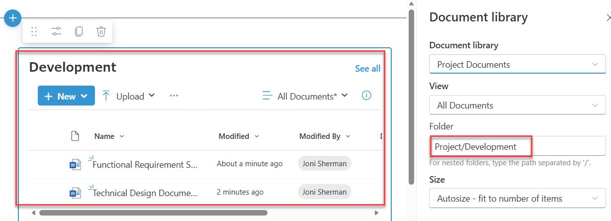 SharePoint Online Document Library Web Part